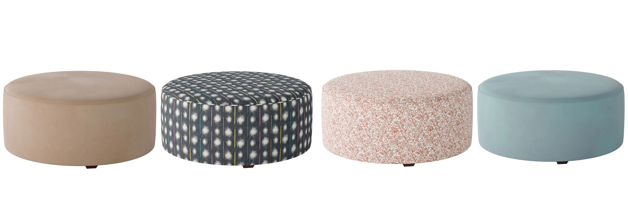 Round Cocktail Ottomans | Sofas and Sectionals