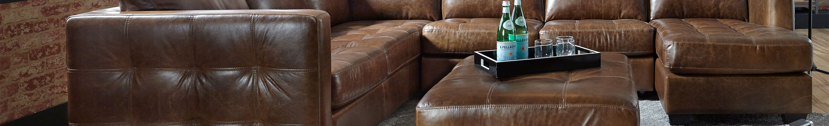 Stationary Leather Sectionals | Sofas and Sectionals