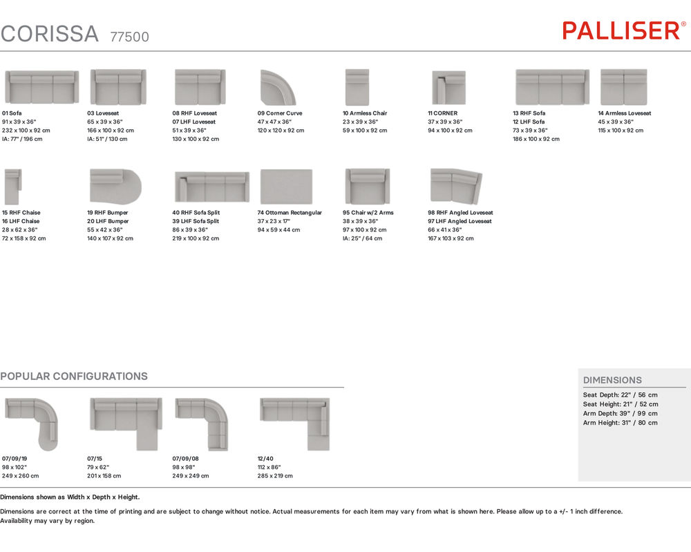 Corissa 77500 Chair (+50 fabrics) | Sofas and Sectionals