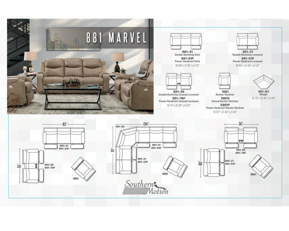 Marvel 881P Reclining Sofa (83") +150 fabrics and leathers | Sofas and ...