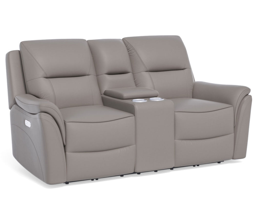 Fallon Leather Power Reclining Sofa with Power Headrests (943-00 ...