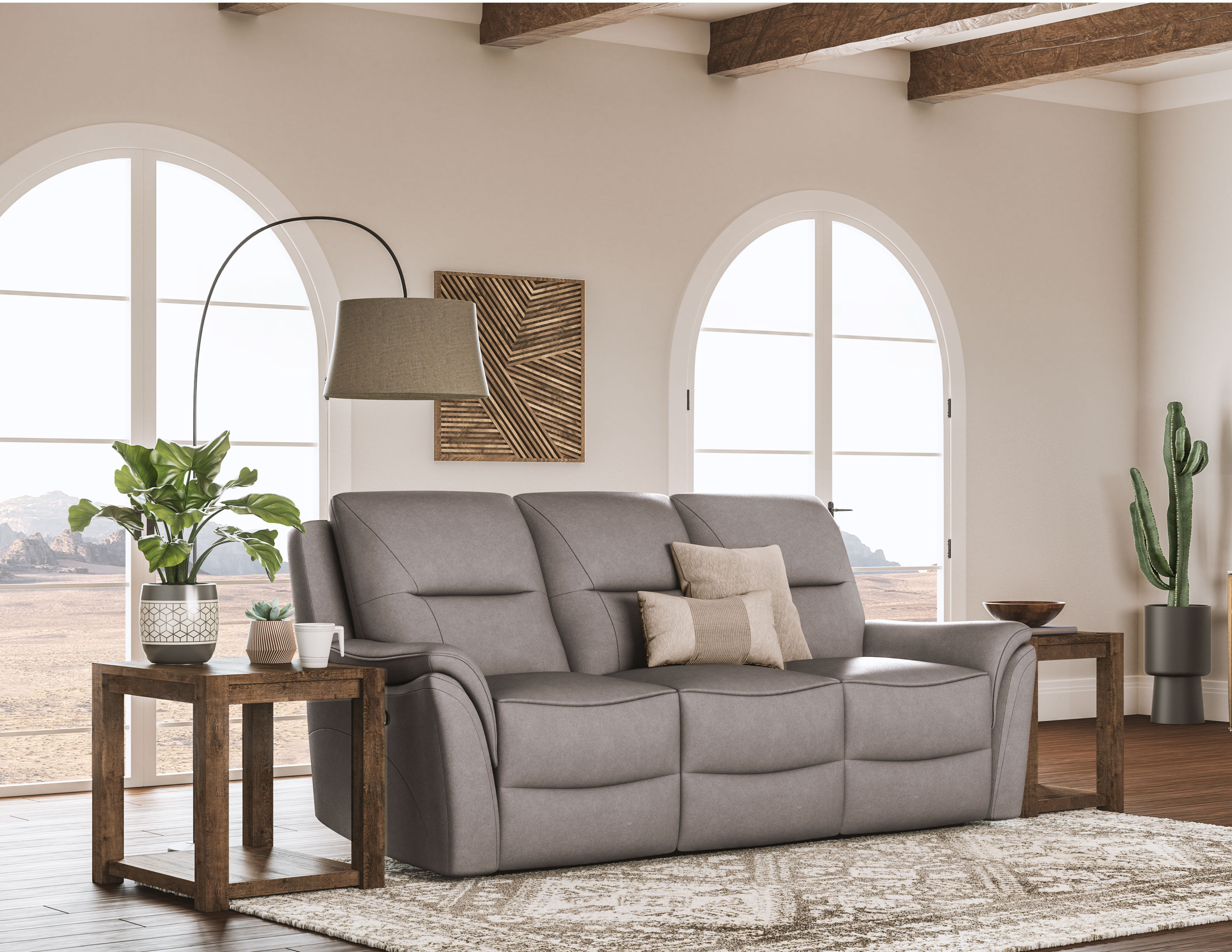Fallon Leather Power Reclining Sofa with Power Headrests (943-00 ...