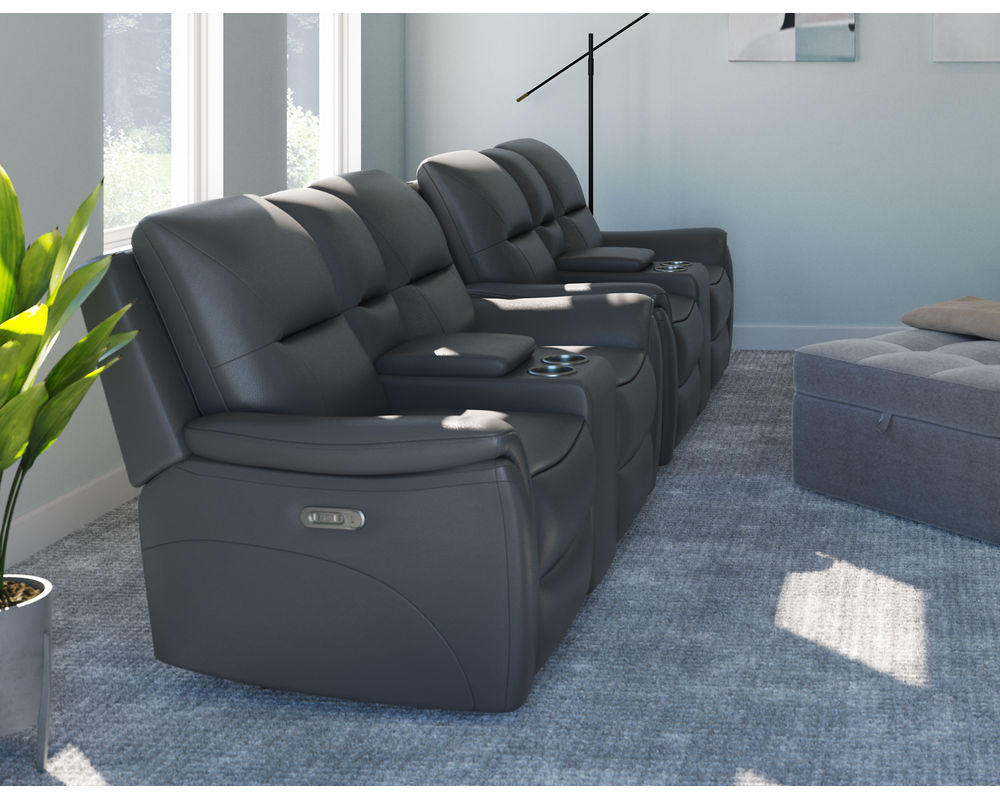 Fallon Leather Power Reclining Sofa with Power Headrests (943-00 ...