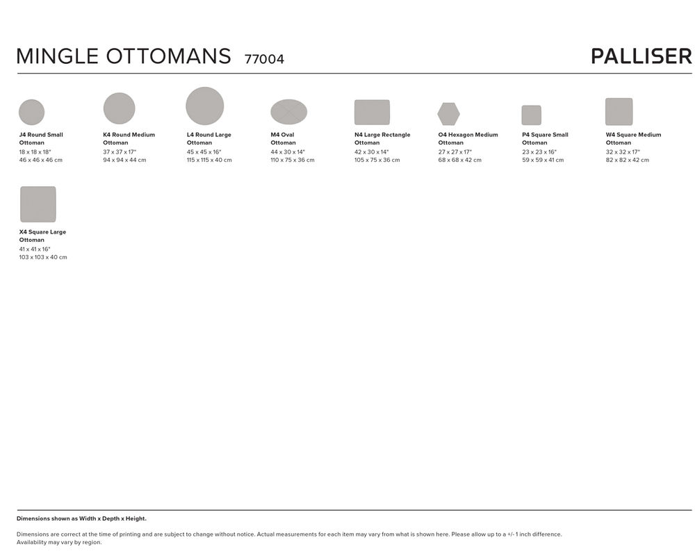 Mingle 77004-X4 Square Ottoman 41" x 41" (+200 colors) | Sofas and ...