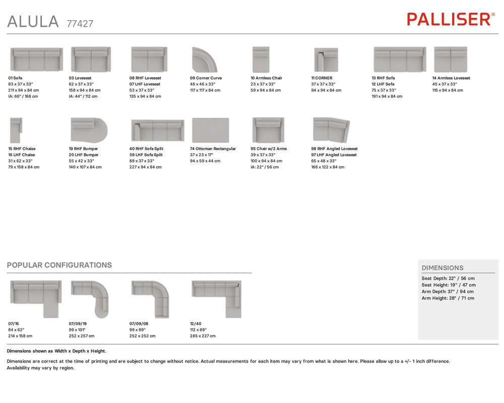 Alula 77427 Sofa (83") +100 leathers | Sofas and Sectionals