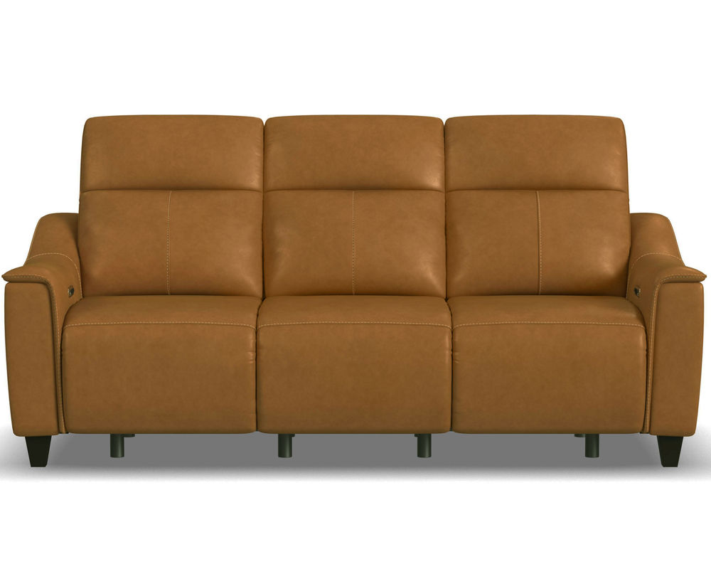Walter 1125 Power Headrest Power Reclining Sofa (Honey leather) 87 ...