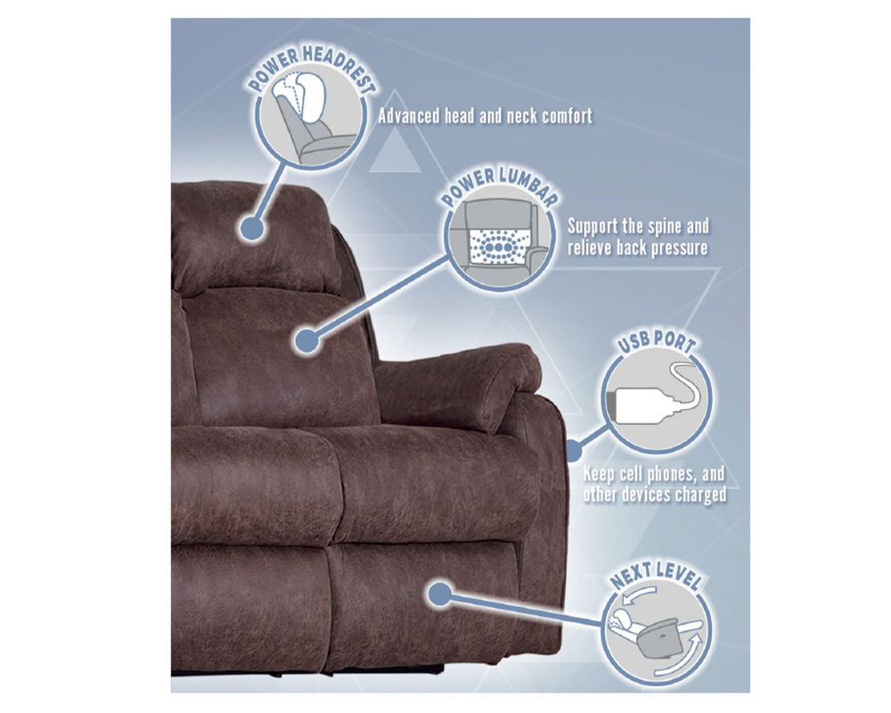Bono 94" Triple Power Reclining Sofa (Zero gravity) +100 fabrics and ...