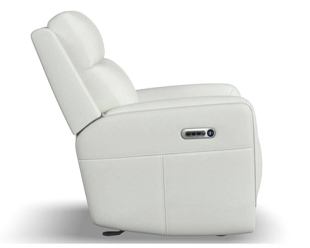 Alister 82" Leather Power Gliding Sofa with Power Headrests & Lumbar (3 ...