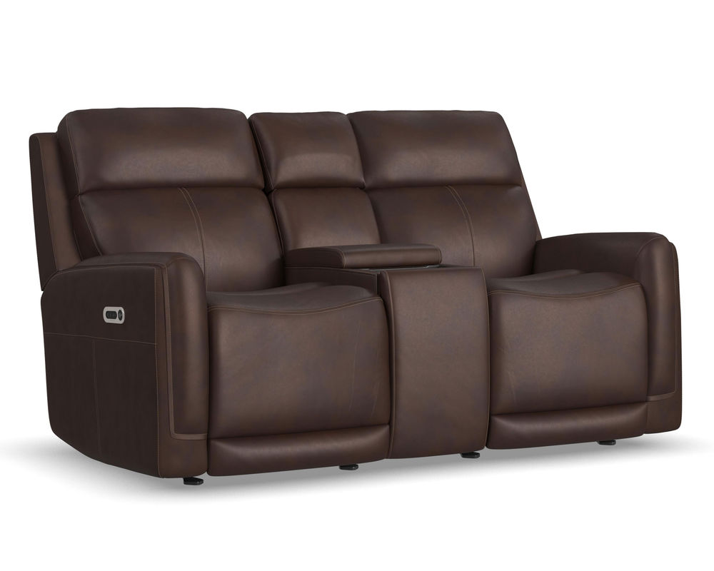 Alister Leather Power Gliding Recliner with Power Headrest and Lumbar ...