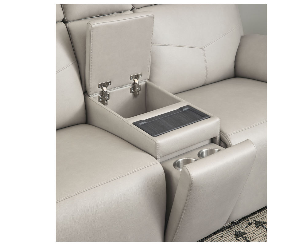 Vernon Triple Power Zero Gravity Reclining Console Loveseat w/ Heat and ...