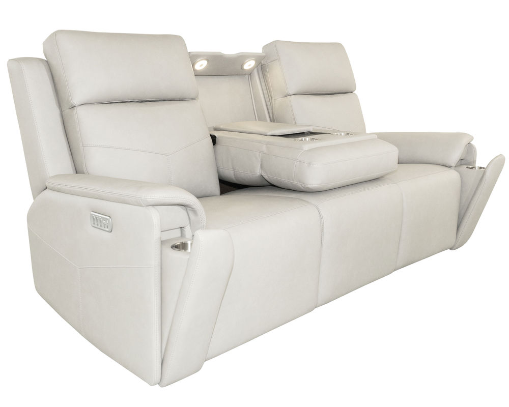 Vernon Triple Power Zero Gravity Reclining Console Loveseat w/ Heat and ...