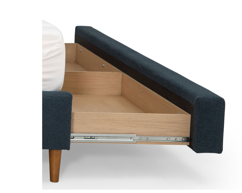 Brook Queen or King Complete Bed with Drawer Storage (54" or 64 ...