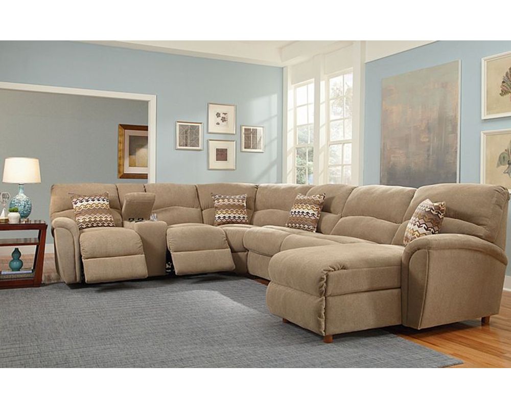 Lane Furniture Robert 4 Piece Reclining Sectional Sofa With Chaise And ...