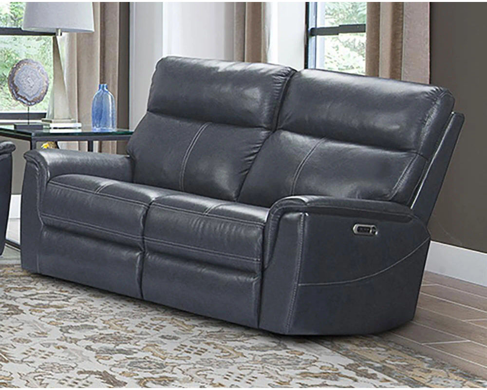 Reed Leather Power Headrest - Power Lumbar - Power Recliner Indigo (In ...