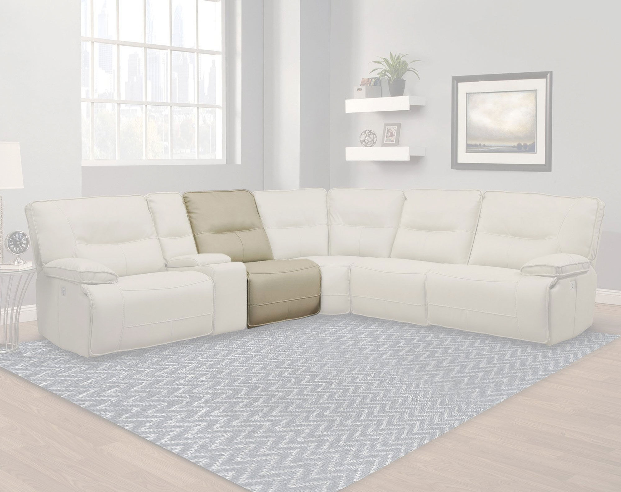 Spartacus Power Headrest Power Reclining Sectional Oyster Spartacus Power Headrest Power Reclining Sectional Oyster