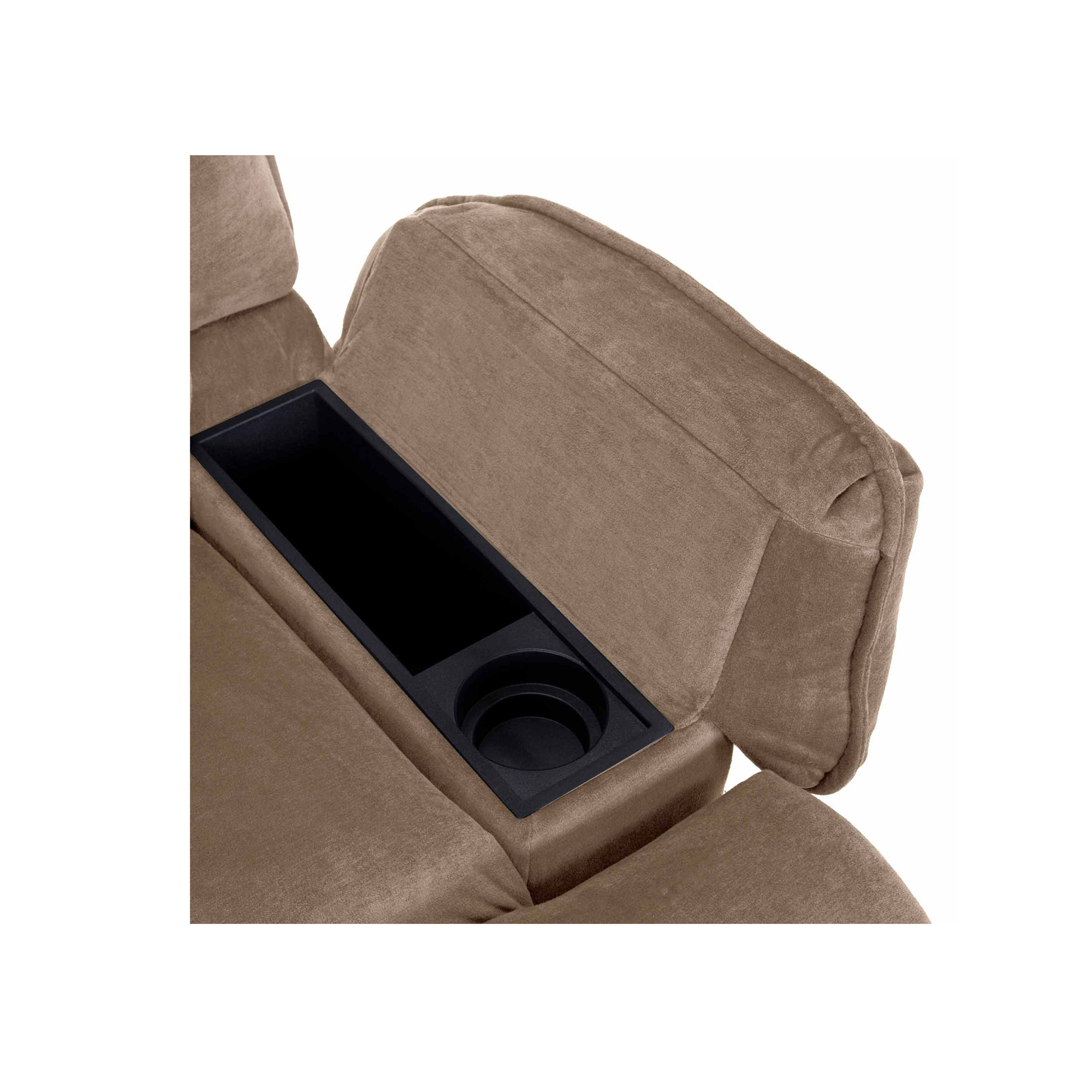Gibbs Leather Power Headrest Power Recliner with Dual Arm Storage ...