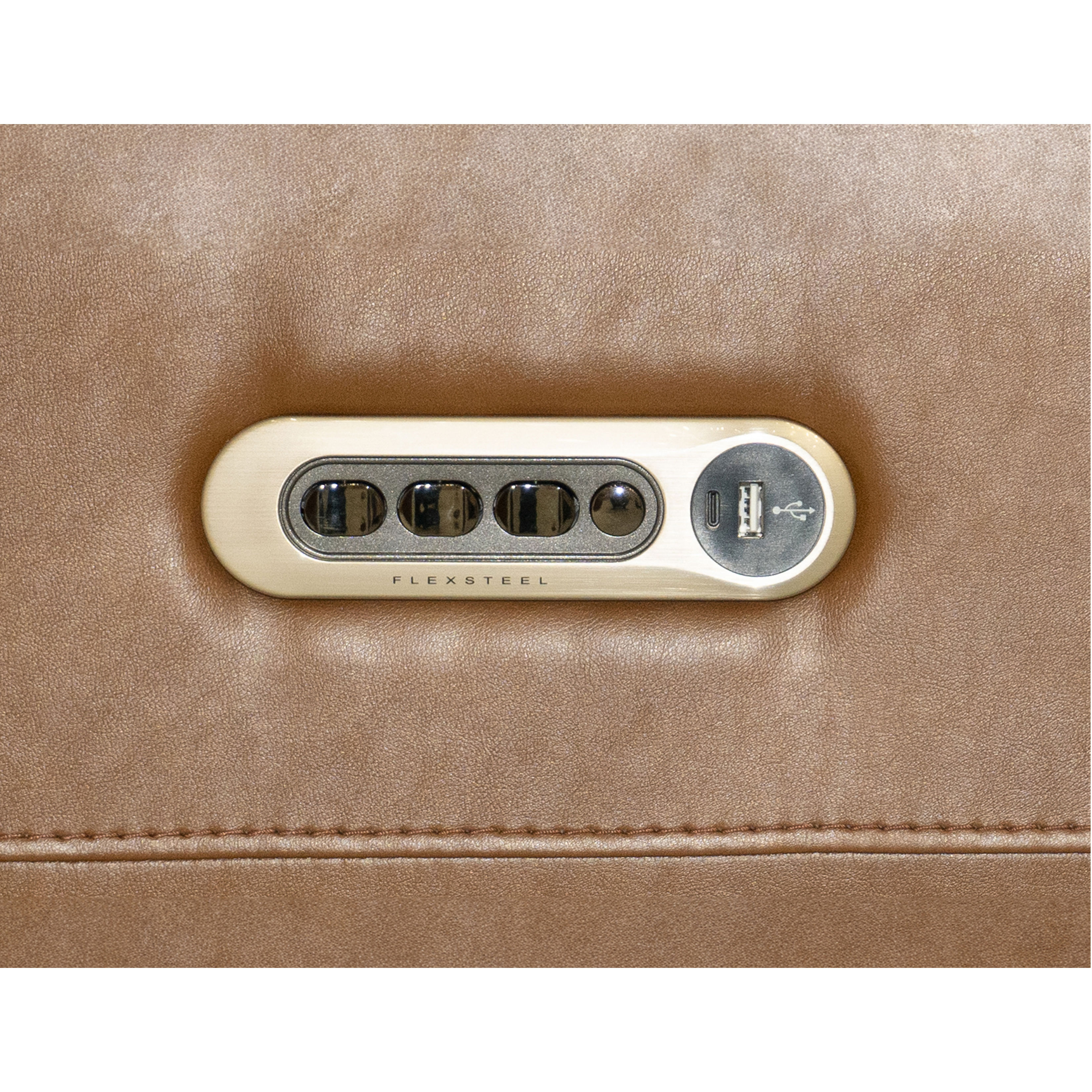 Alister 71" Leather Power Gliding Loveseat with Console, Power ...