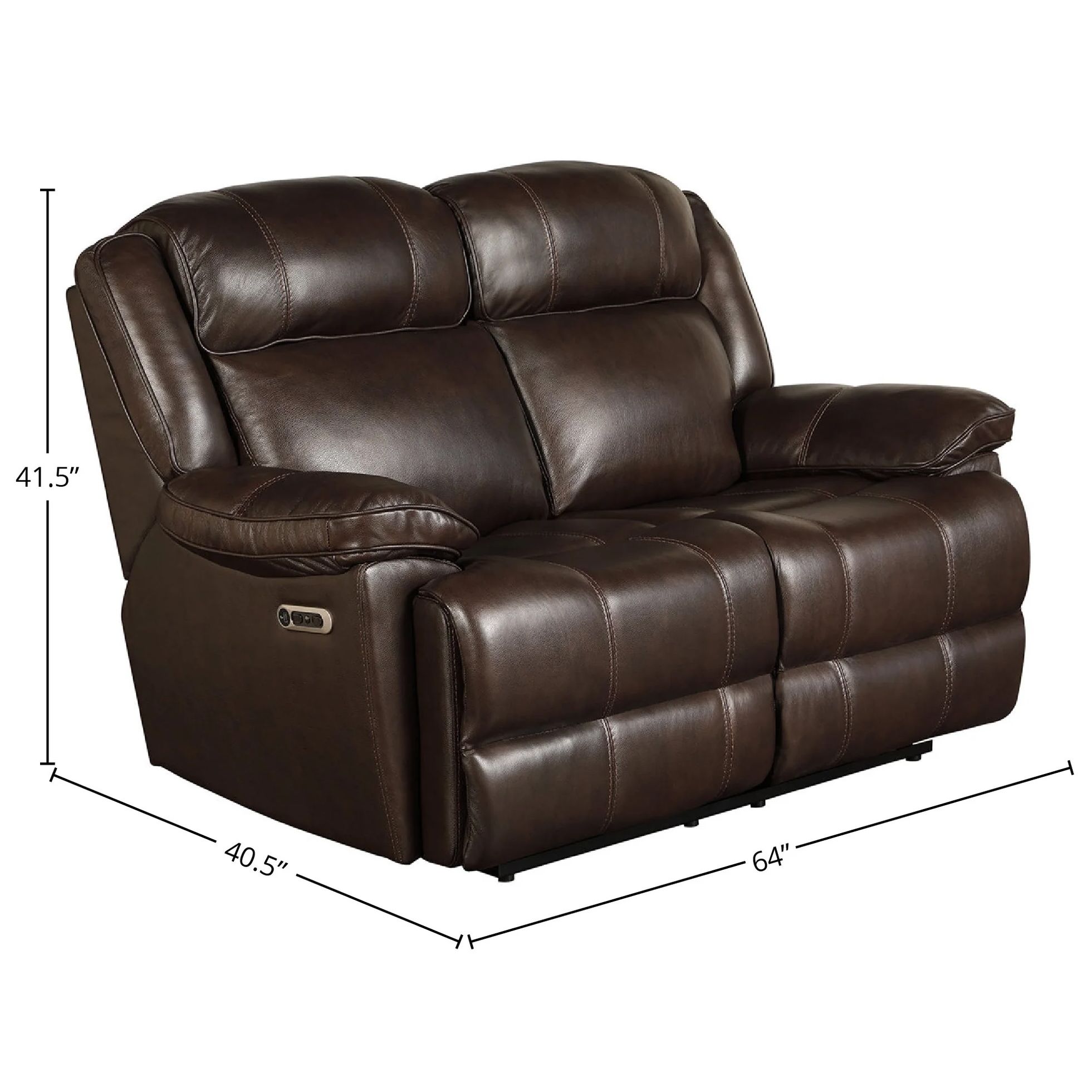 Eclipse Leather 86" Power Headrest Power Reclining Sofa Brown (In stock ...